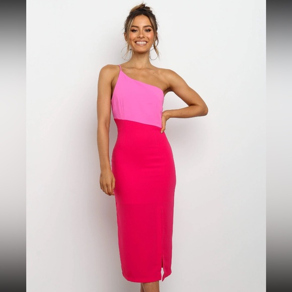 Petal & Pup | Dresses | Pink Colorblock Midi Dress | Poshmark